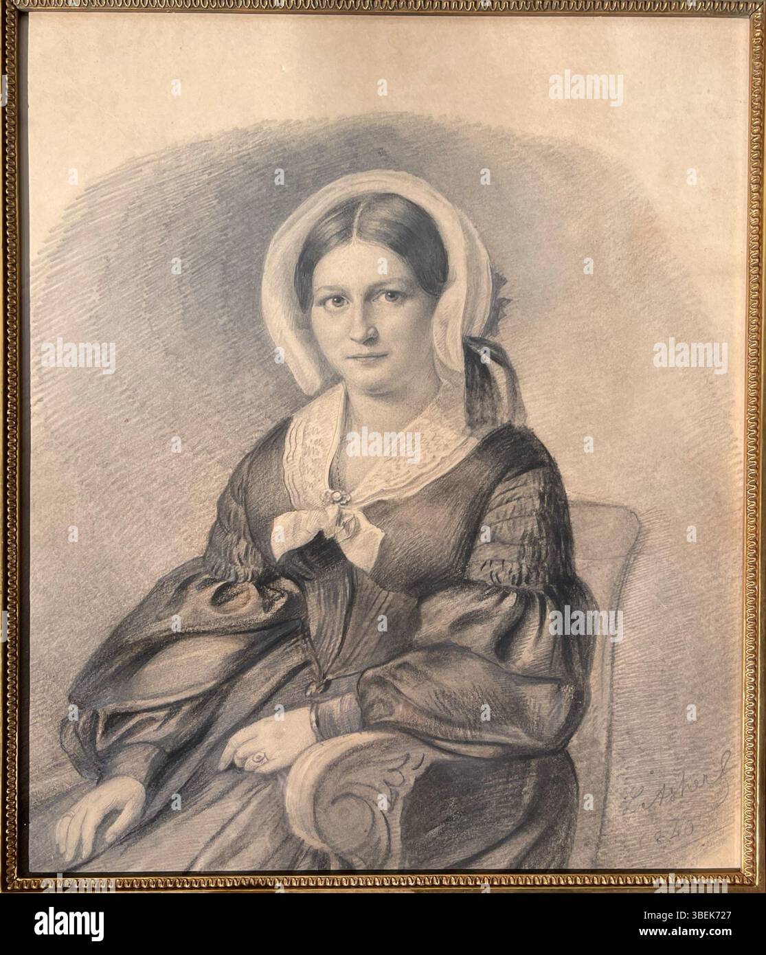 This 1840 portrait by Louis Ascher depicts Mathilda Arnemann (1809–1896 ...