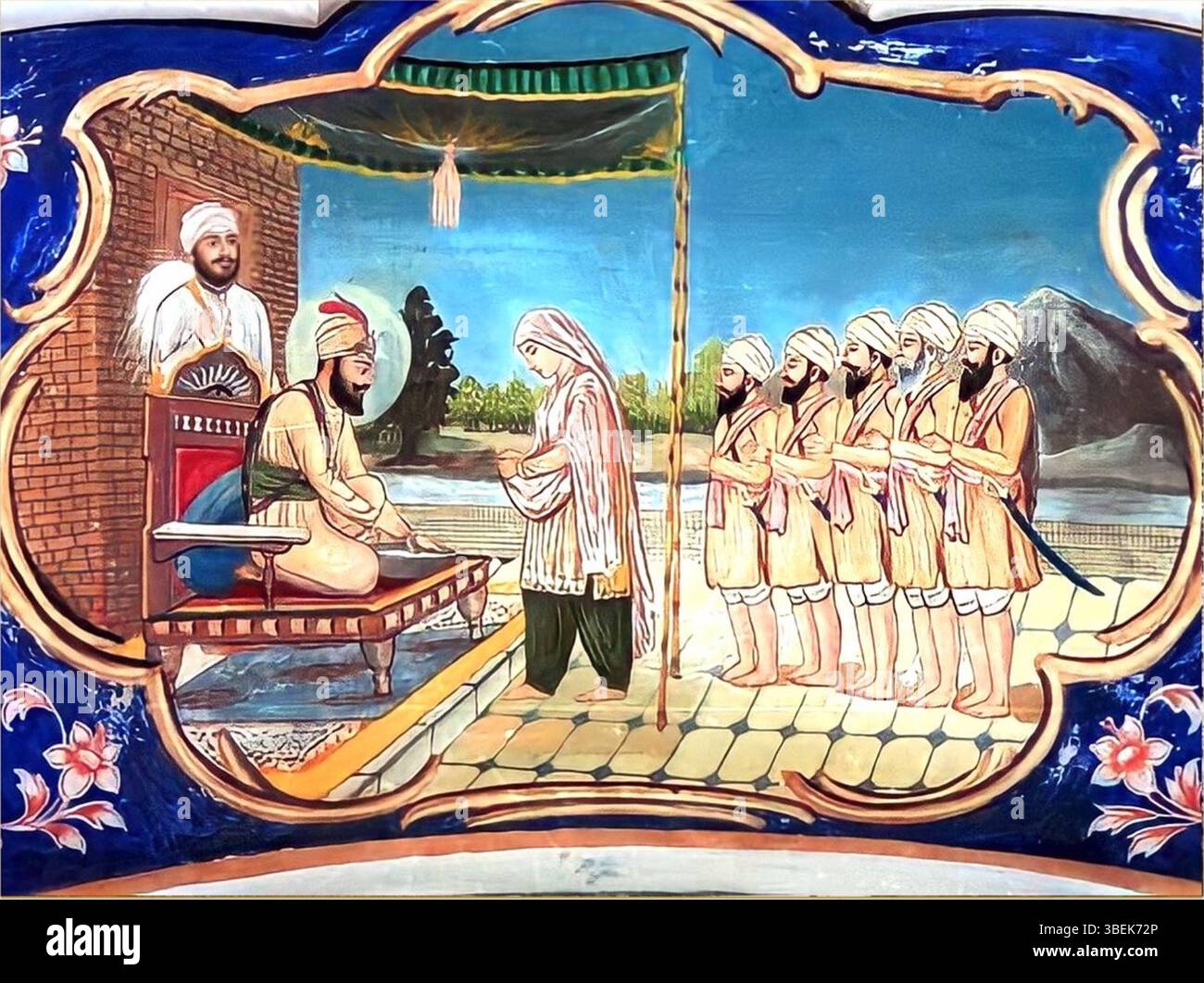 This fresco depicts the creation of the Khalsa in Anandpur on Vaisakhi ...
