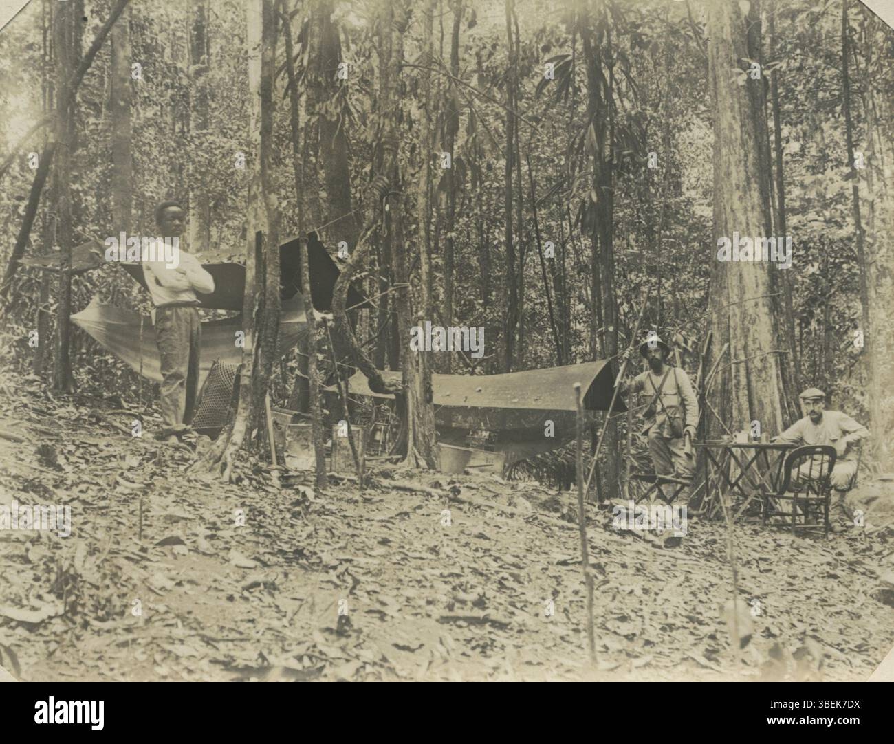 This photograph depicts the Gonini Expedition camp near the Cottica ...