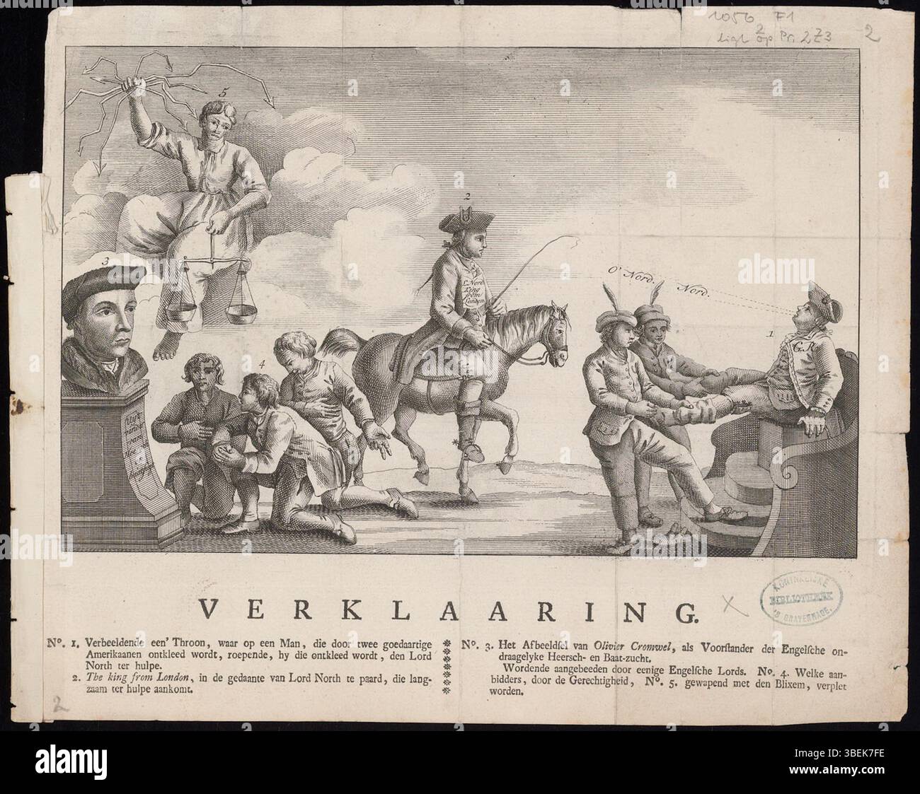This circa 1778 Dutch caricature satirizes King George III during the ...