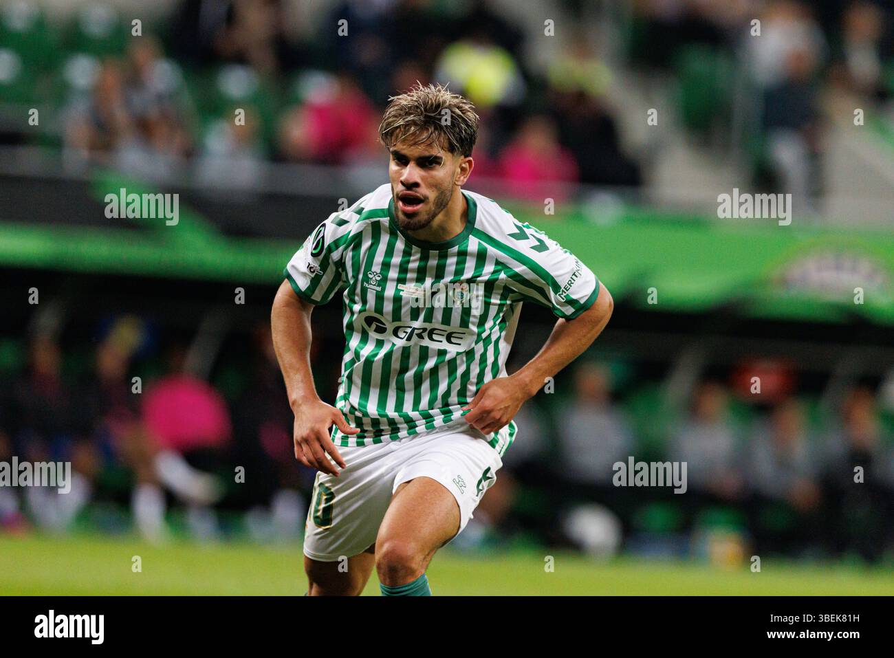 Ez Abde Abde Ezzalzouli seen celebrating after scoring goal during UEFA ...