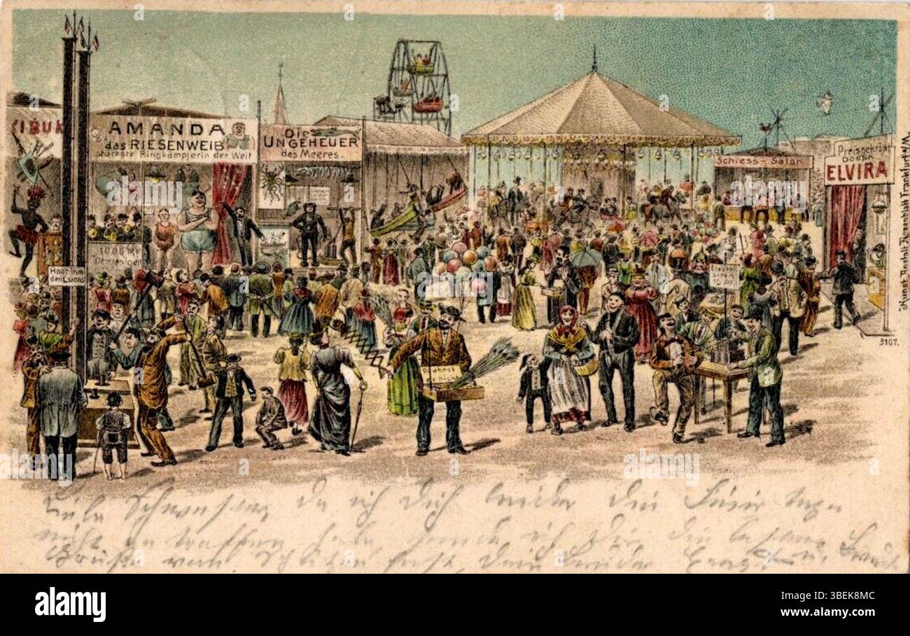 This early 1900s postcard captures a lively market scene from a ...