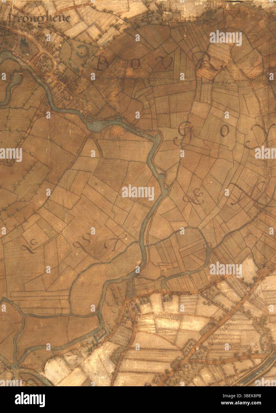 1619 historical map by Jacques Horenbault depicting Ghent and the Free ...