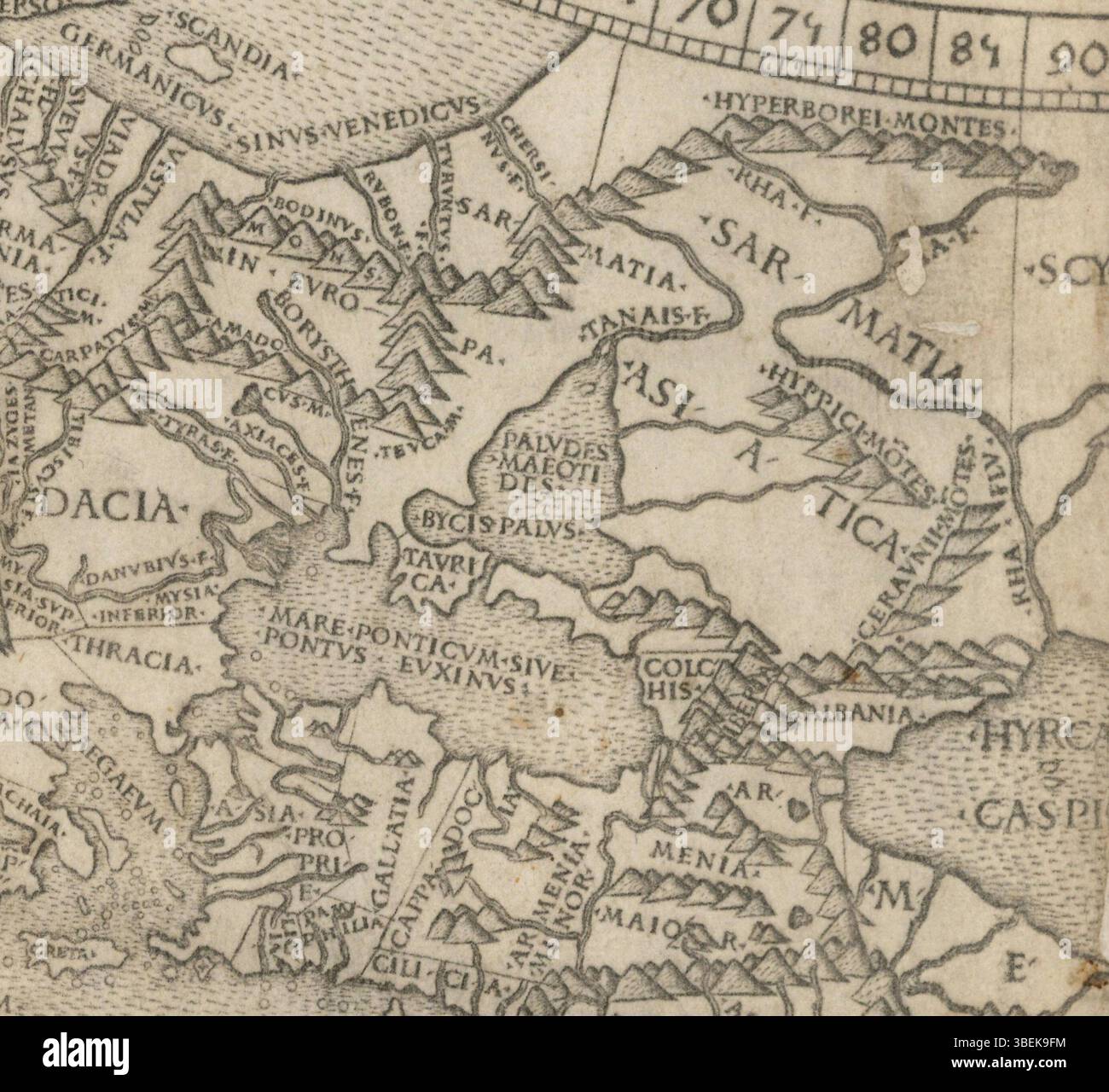 This map, attributed to Claudius Ptolemy, illustrates the boundaries of ...