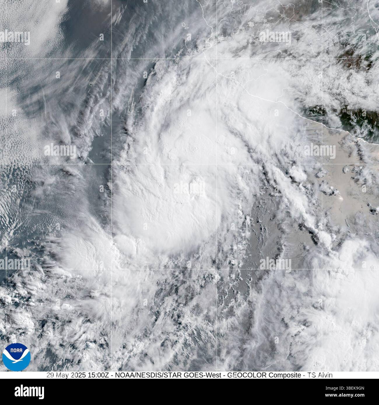 This satellite image provided by the National Oceanic and Atmospheric ...