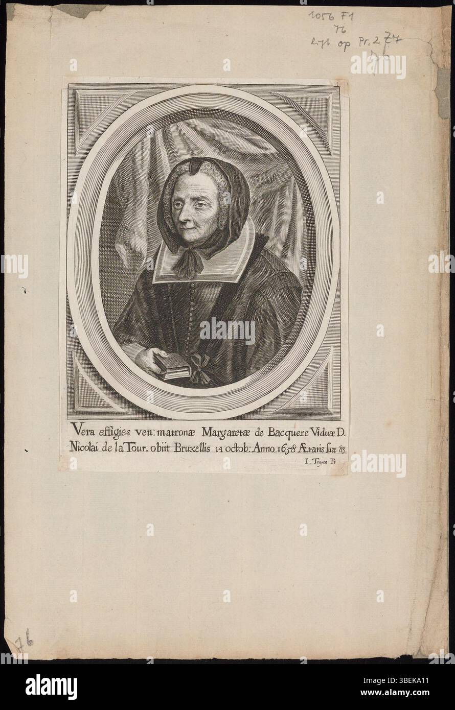 This engraving by Jan van Troyen depicts the portrait of Margaret de ...