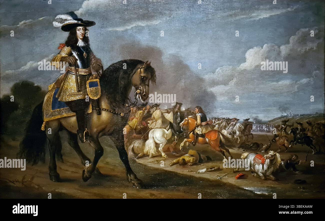 Portrait of William III of the Dutch Republic on horseback during the ...