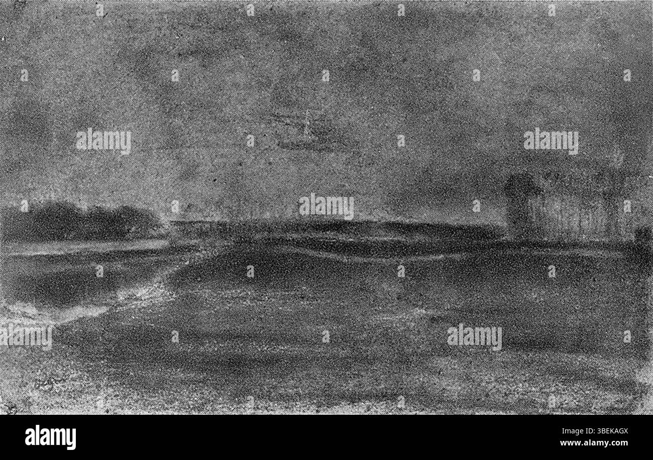 'Meadow along a River' by Edgar Degas (1834–1917) depicts a serene ...