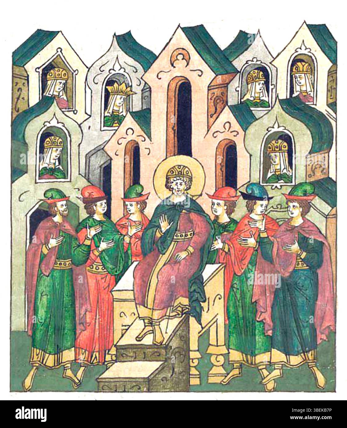 This page from the Facial Chronicle (1560-1570) illustrates the ...