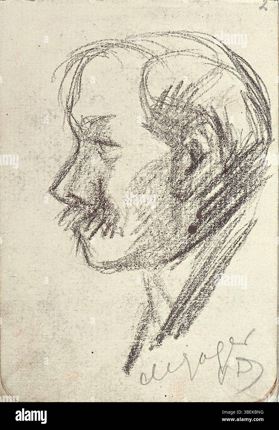 Portrait drawing of Hendrik de Jager by Theo van Doesburg, made in 1909 ...