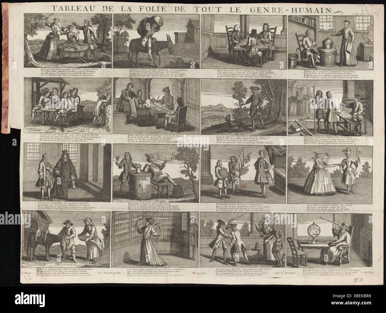 A 17th-century French engraving by J.B.H. Bonnart, titled 'Tableau de ...
