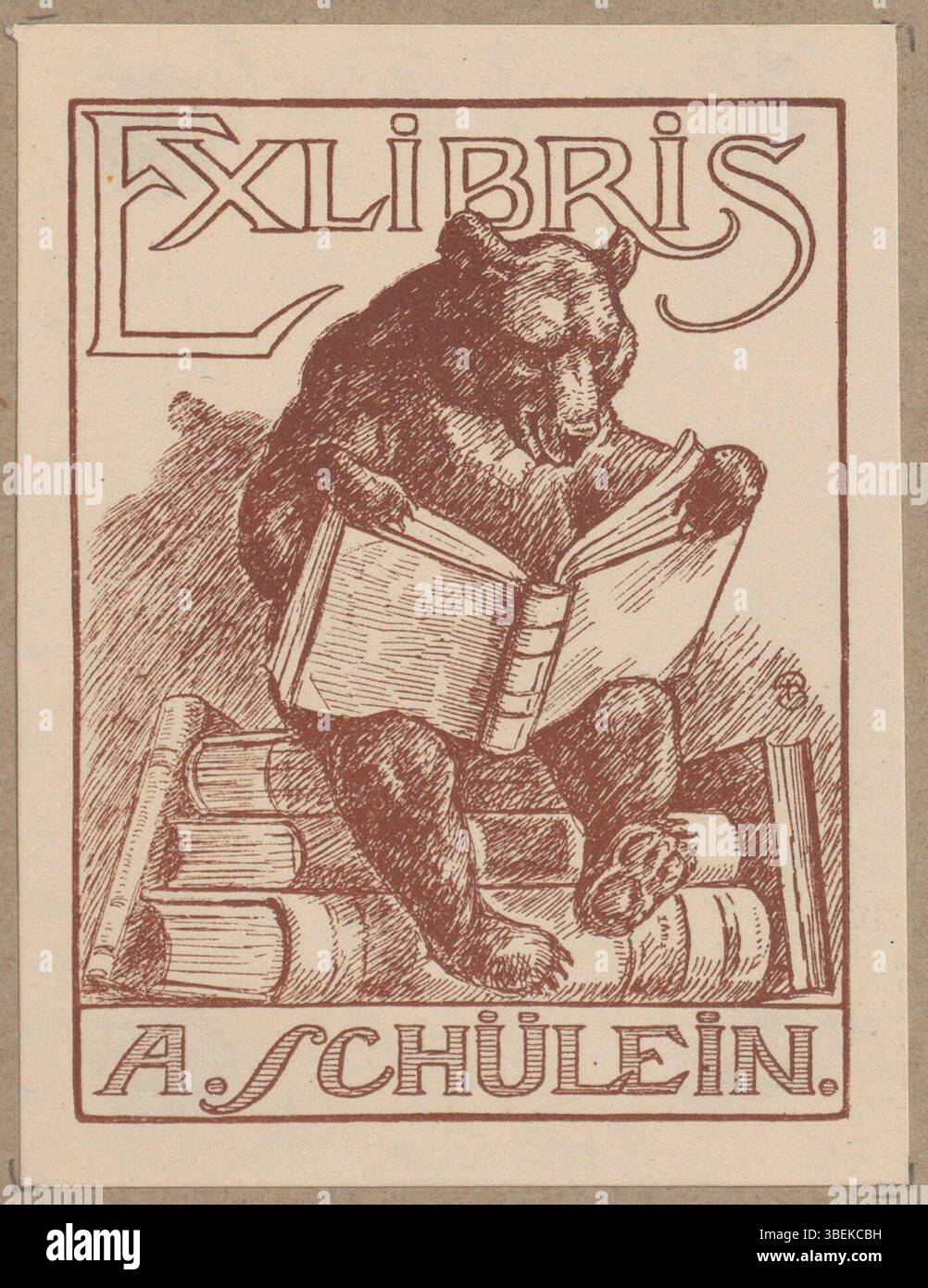 Ex libris bookplate design for Poul Jørgensen (1882–1941), created by A ...