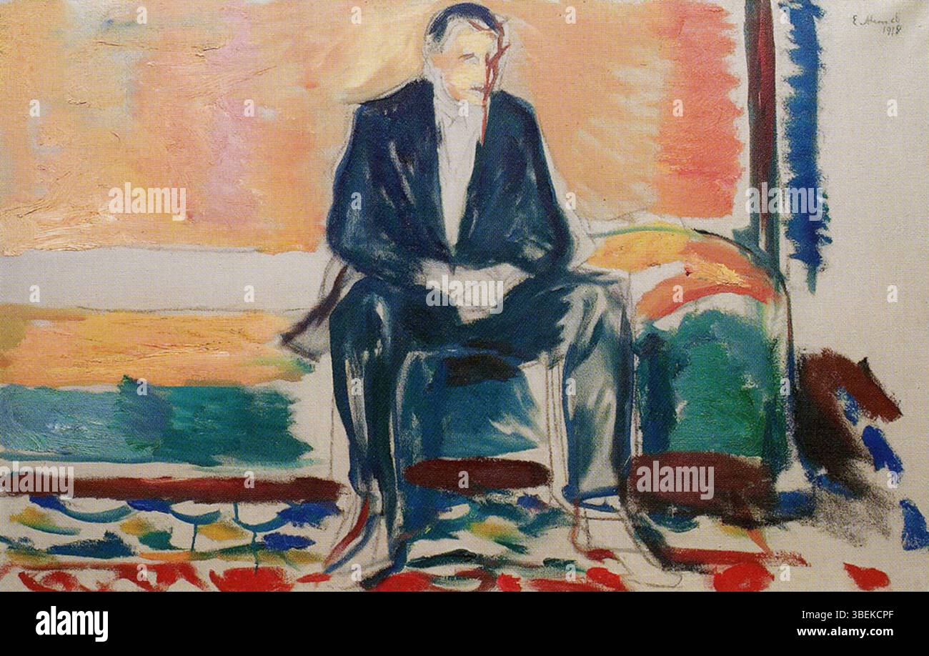 Self portrait with the spanish flu 1918 edvard munch hi-res stock ...