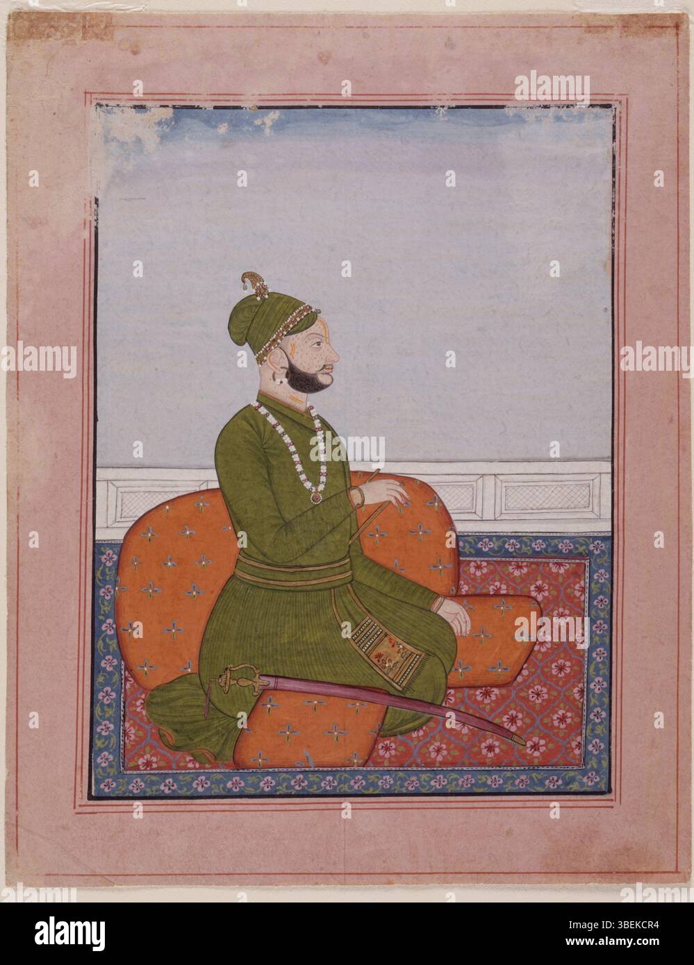 This miniature painting of Raj Singh of Guler, created between 1690 and ...