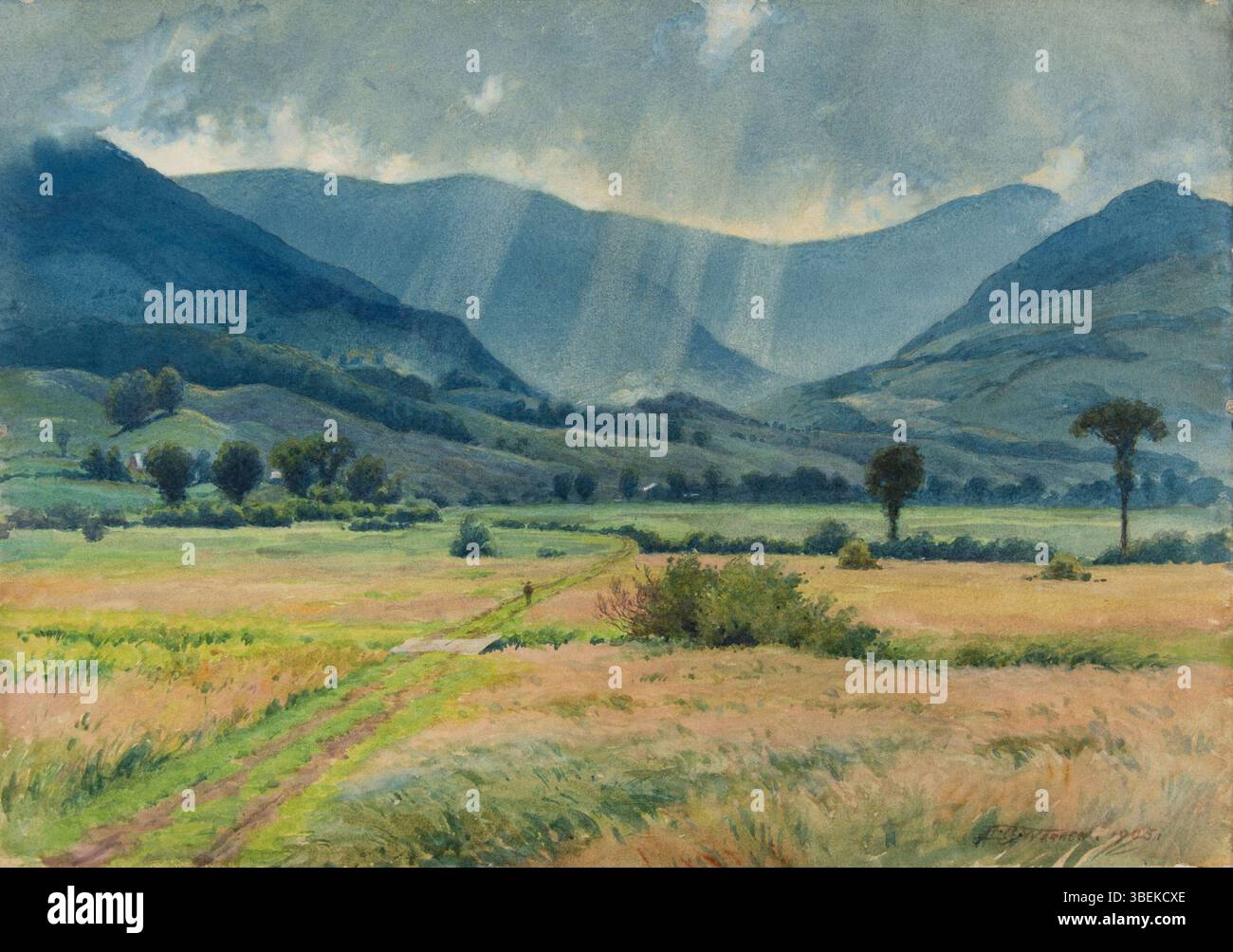 Painted in 1905, this watercolor by Harold Broadfield Warren captures ...