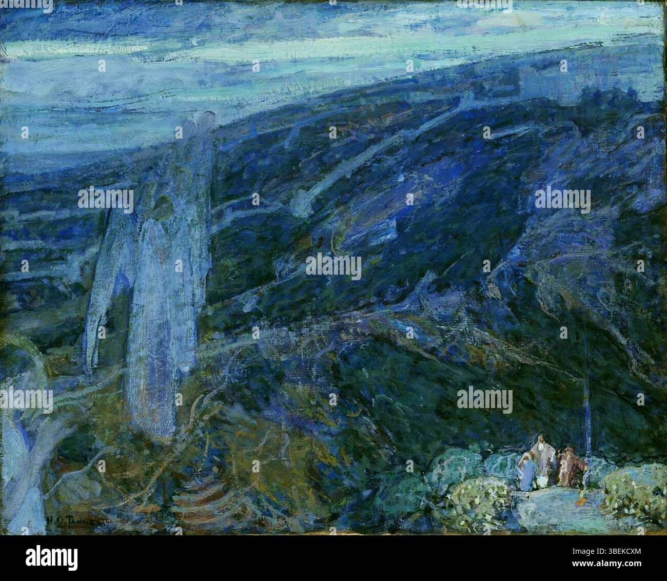 A painting titled 'Angels Appearing before the Shepherds' by Henry ...