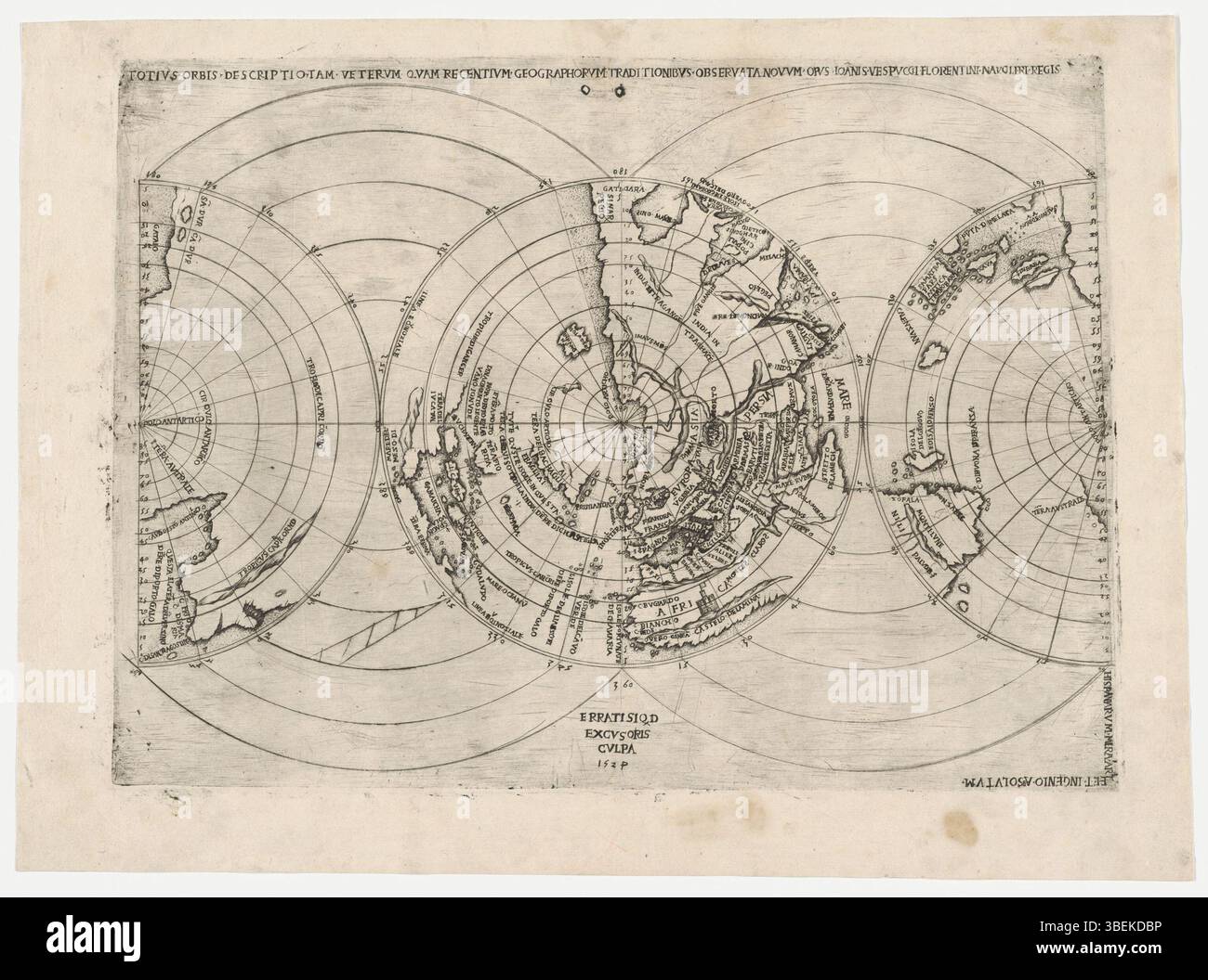 A map titled 'Totius Orbis Descriptio' from 1524 by Giovanni Vespucci ...