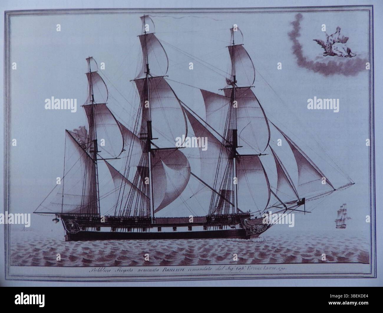 The Venetian frigate 'Brillante' was a naval ship in service in 1795 ...