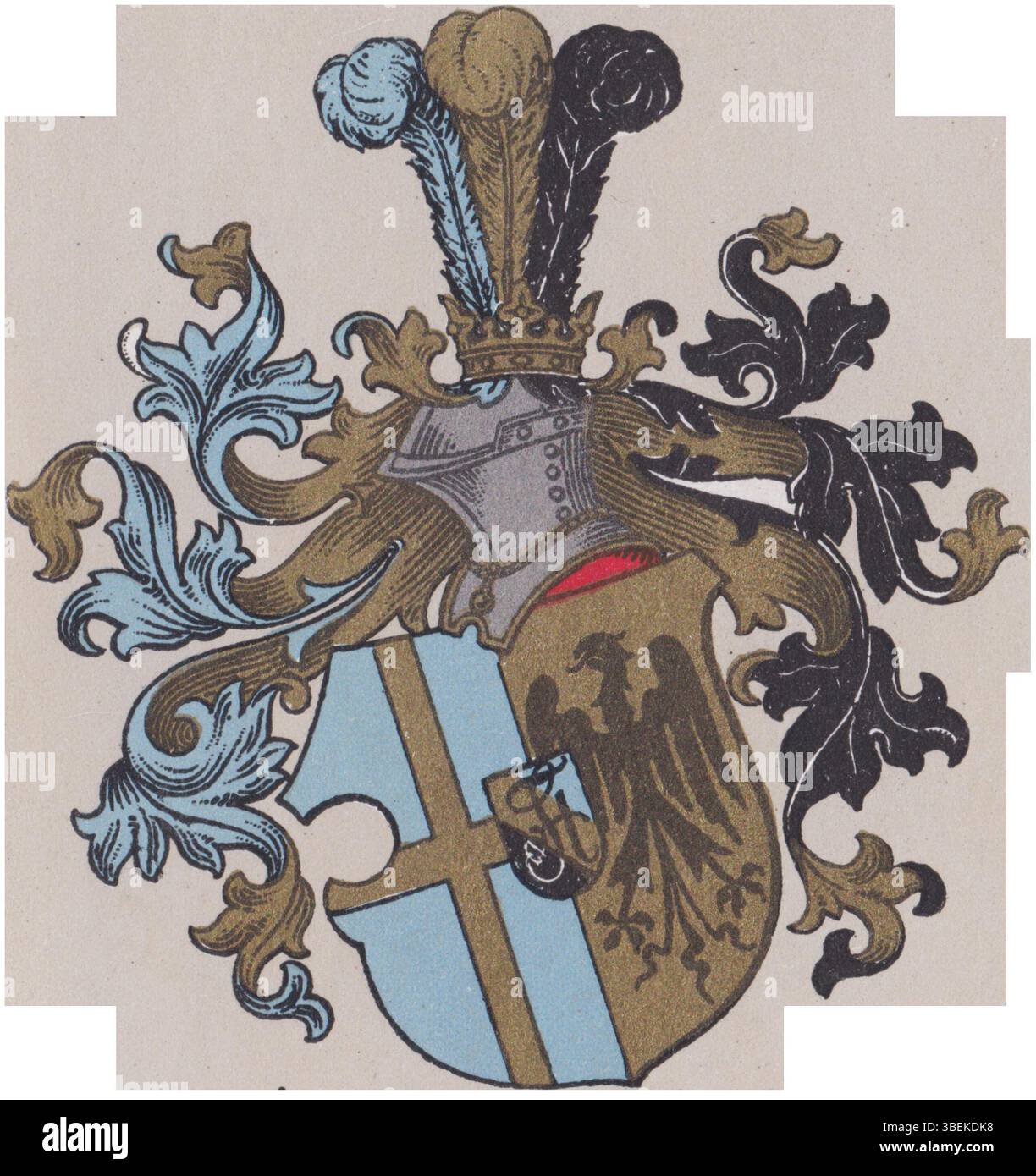 This heraldic image features a coat of arms from Otto Miltsch's book ...