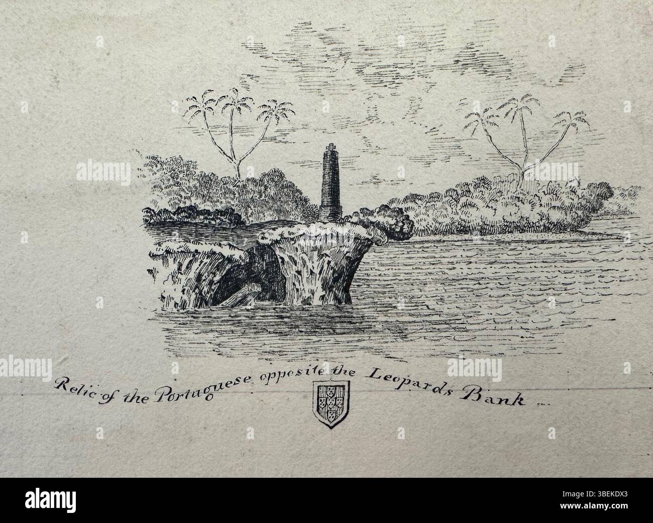 This detail from a 1823 chart shows Vasco da Gama’s Cross off the coast ...