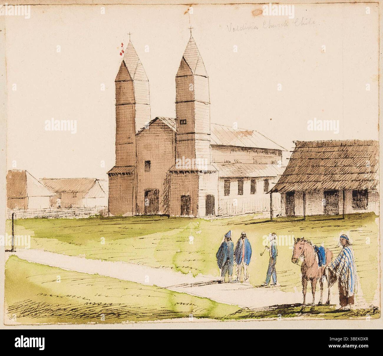 This cropped watercolor by Marcus Lowther from 1842 to 1853 depicts the ...