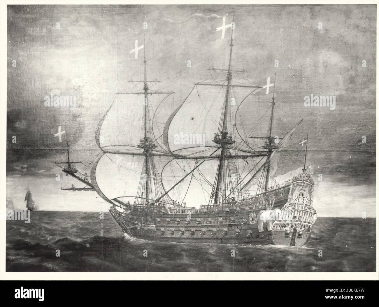 A photograph from 1989 of the 'Fredericus Tertius,' a warship built in ...