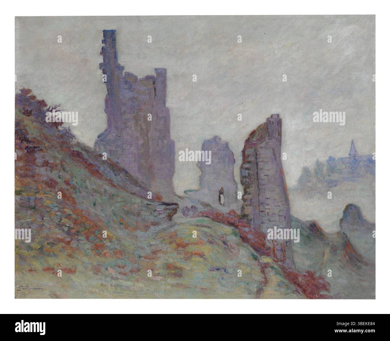 'Les Ruines du Château de Crozant' by Armand Guillaumin depicts the ...