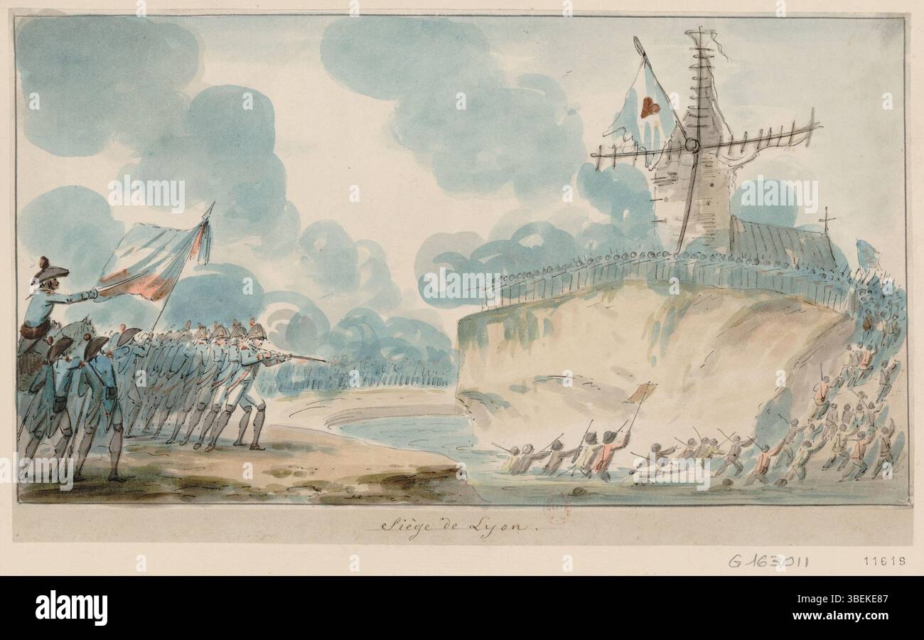 This illustration by Etienne Béricourt shows the Siege of Lyon, an ...