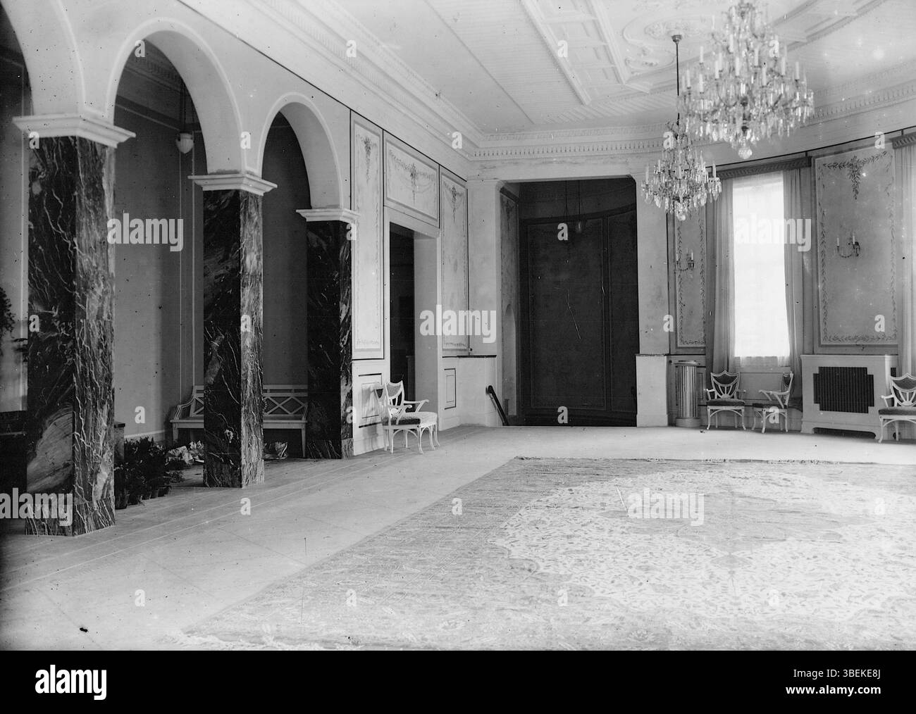 This 1918 photograph by Peter Elfelt captures the foyer of Kinopalæet ...
