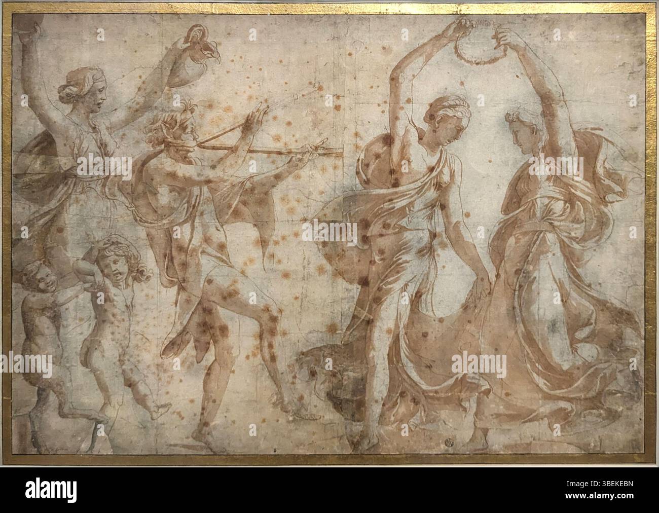 Giulio Romano's drawing 'Bacchanale,' created around 1527, depicts ...