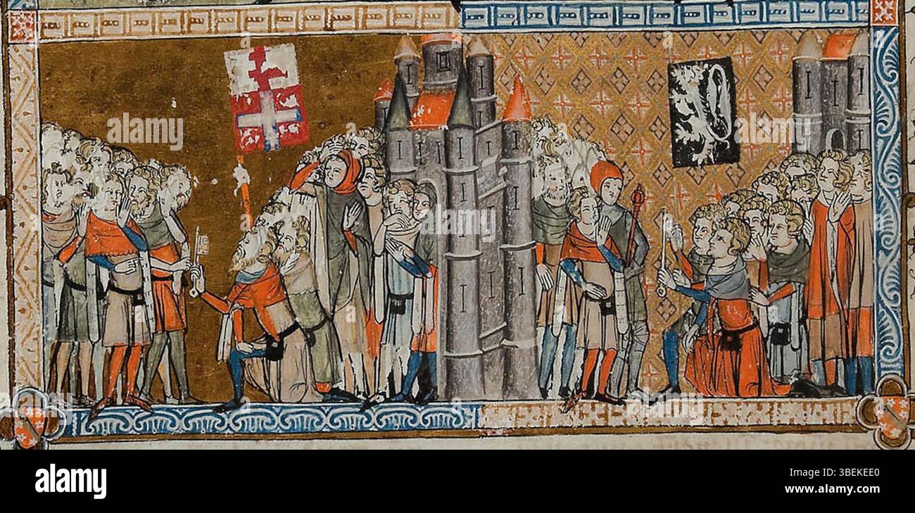 This 14th-century manuscript illustration captures the reception of ...