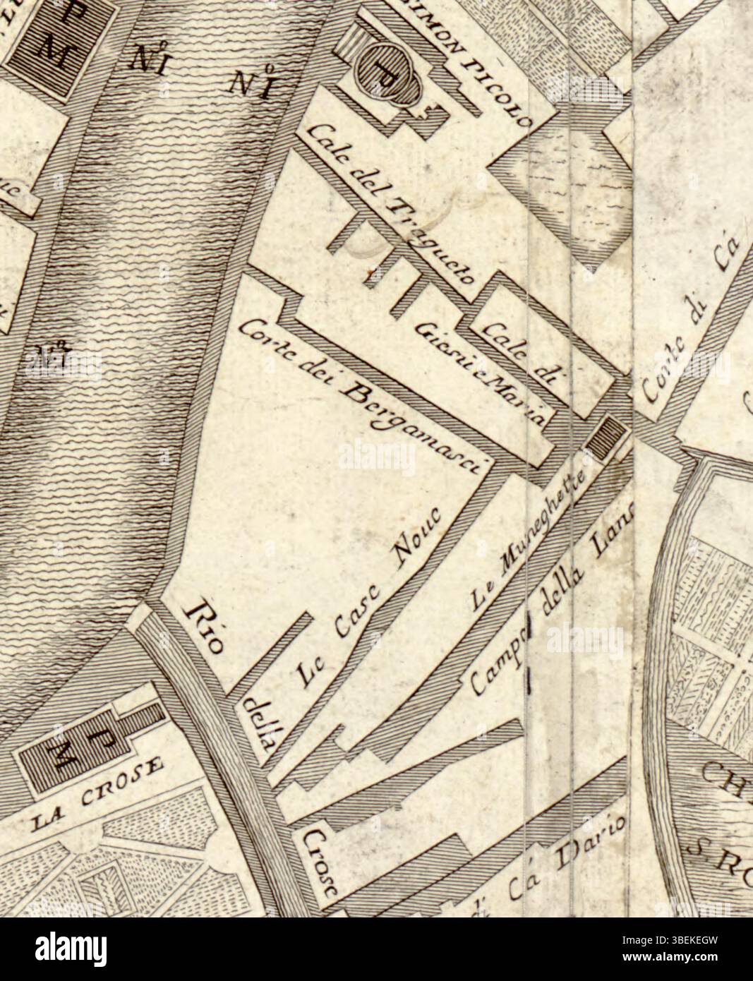 Ludovico Ughi’s 1730 map shows the placement of the Church of Gesù e ...