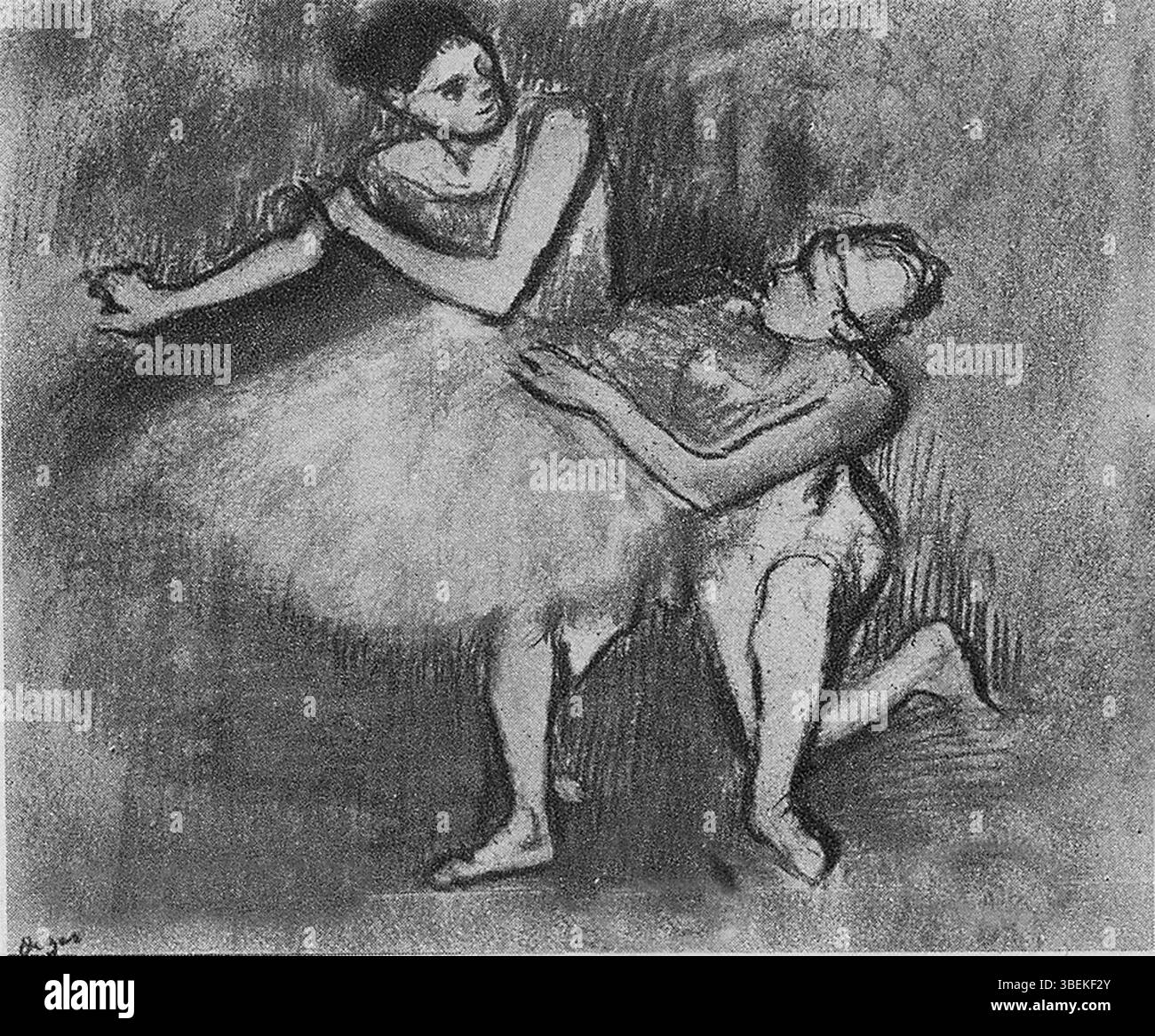 'Arlequin et Colombine' by Edgar Degas, painted in 1883, portrays the ...