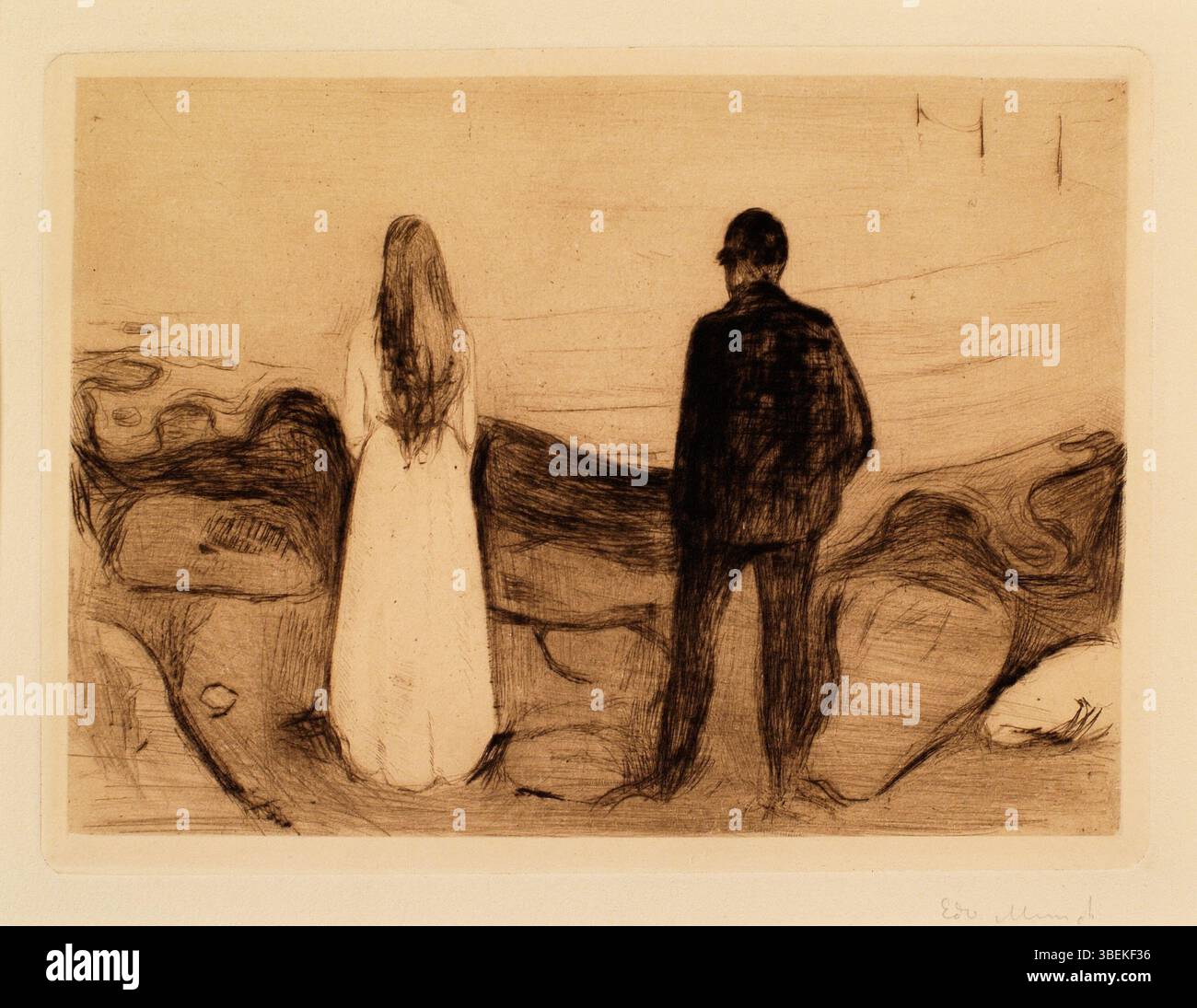 Edvard Munch’s 1894 painting 'Two Human Beings (The Lonely Ones ...