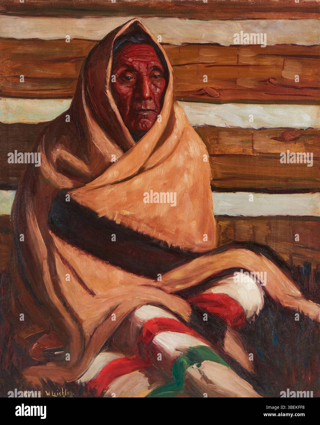 "Blanket Man" is an oil painting by Kathryn Woodman Leighton depicting ...