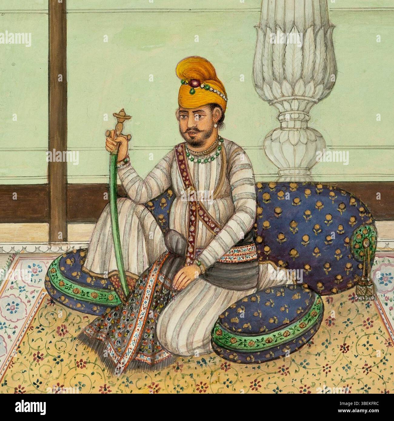 This painting depicts Uday Singh, the last ruler of Kaithal State, who ...