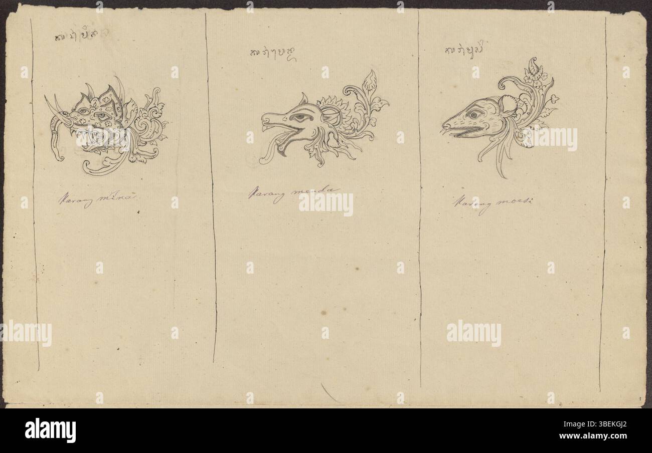 The 'Karang Andaka' is a Balinese ornament shaped like the head of the ...