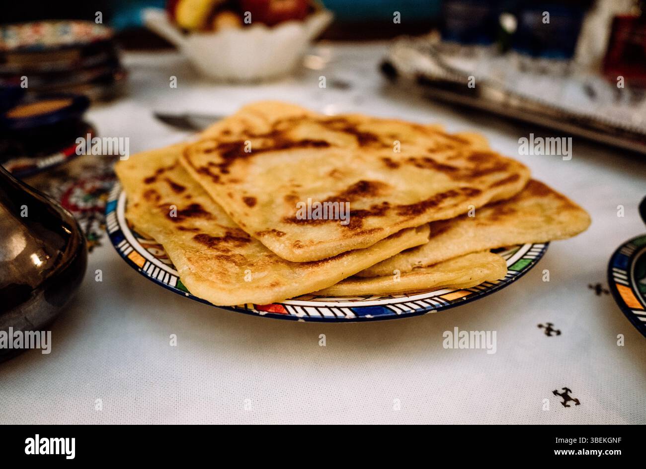 Traditional moroccan msemen flatbread hi-res stock photography and ...