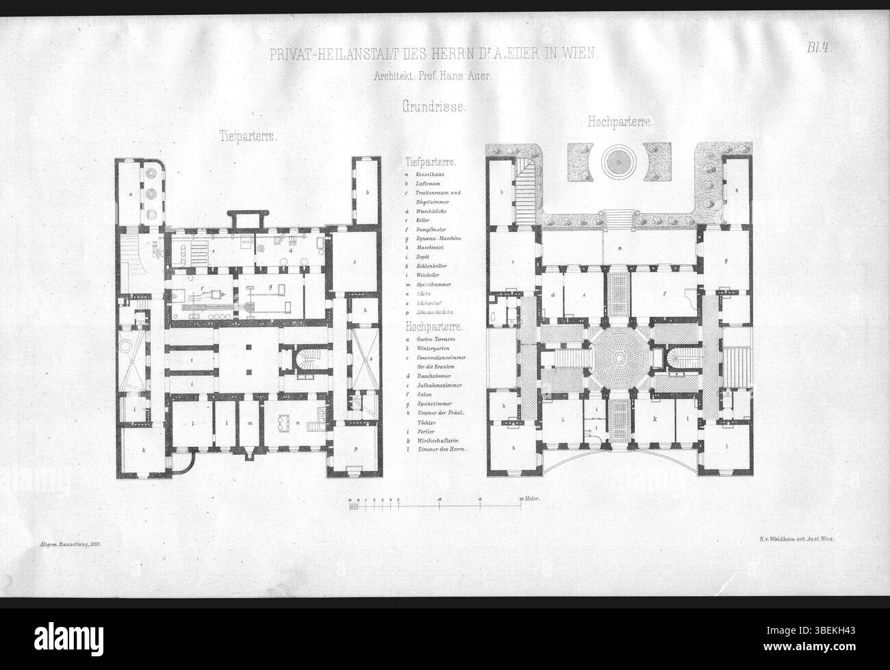 The 1888 floor plan for Dr. A. Eder’s private sanatorium in Vienna ...