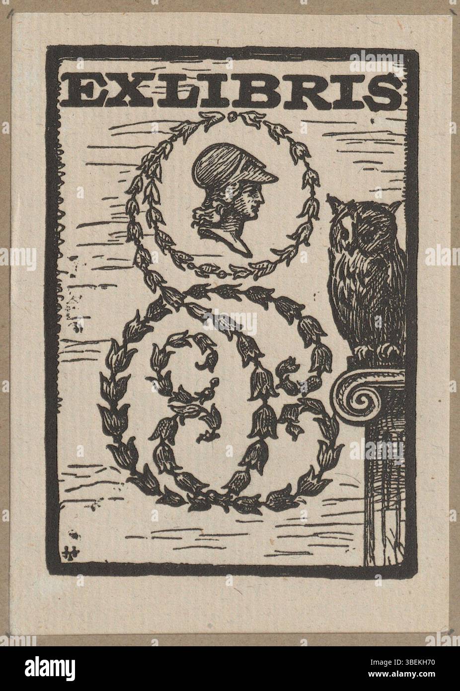 Ex libris created by Hans Tegner in 1915 for Einar Brünnicke, a Danish ...