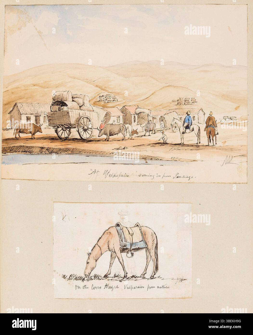 This watercolor by Marcus Lowther, created between 1842 and 1853 ...