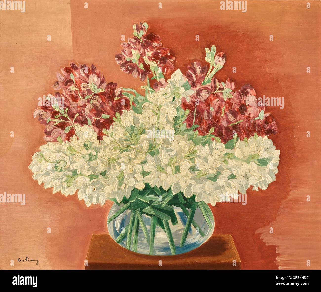 Moïse Kisling's *Fleurs blanches et grenat dans un vase transparent ...