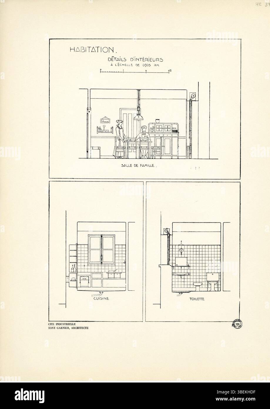Page 95 from Tony Garnier's 1932 work 'Une Cité industrielle,' Volume 2 ...