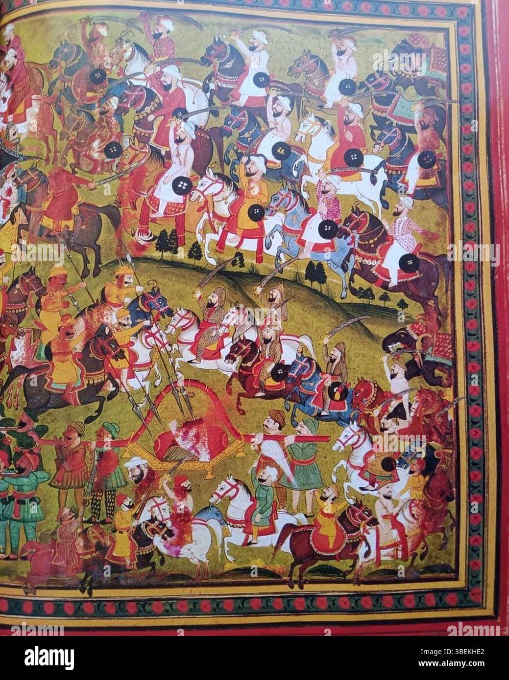 A painting depicting the Battle of Ram Chatauni between Bharatpur State ...