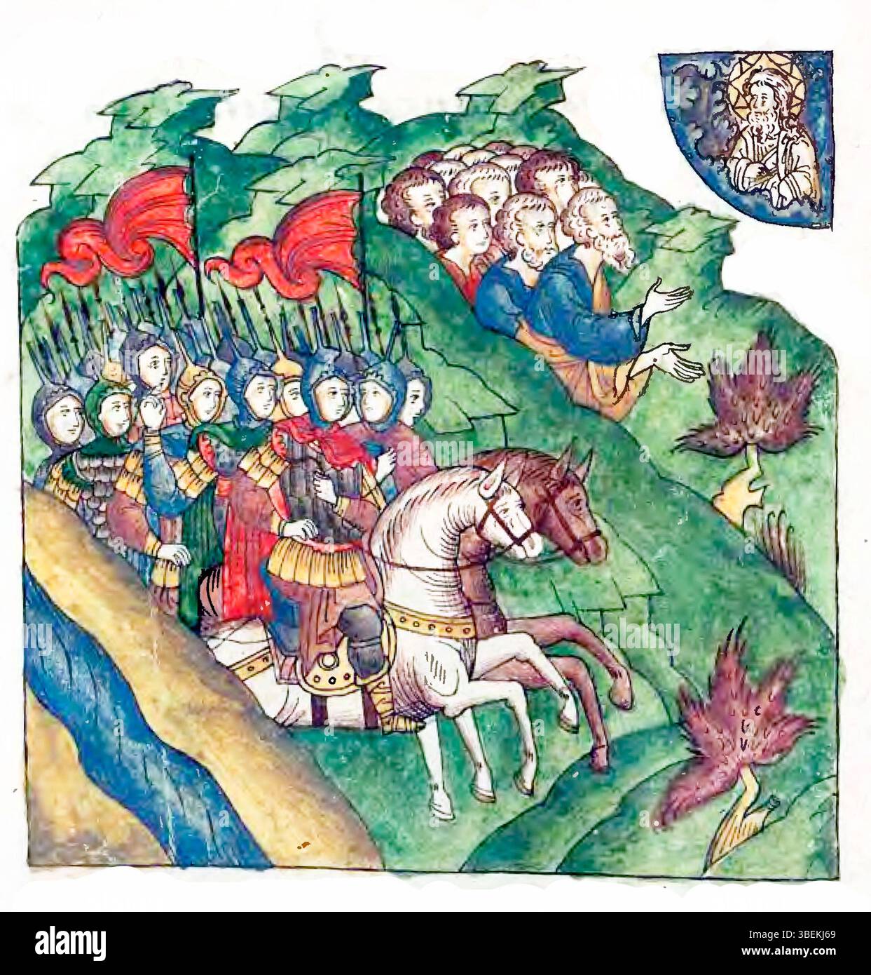 The 'Facial Chronicle' illustration from the 1560s shows the Sons of ...