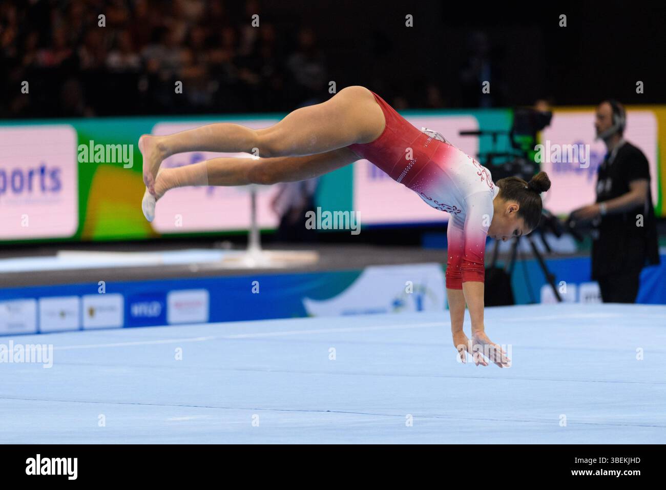 Zoja Szekely (HUN) competes on floor during the 2025 Artistic European ...
