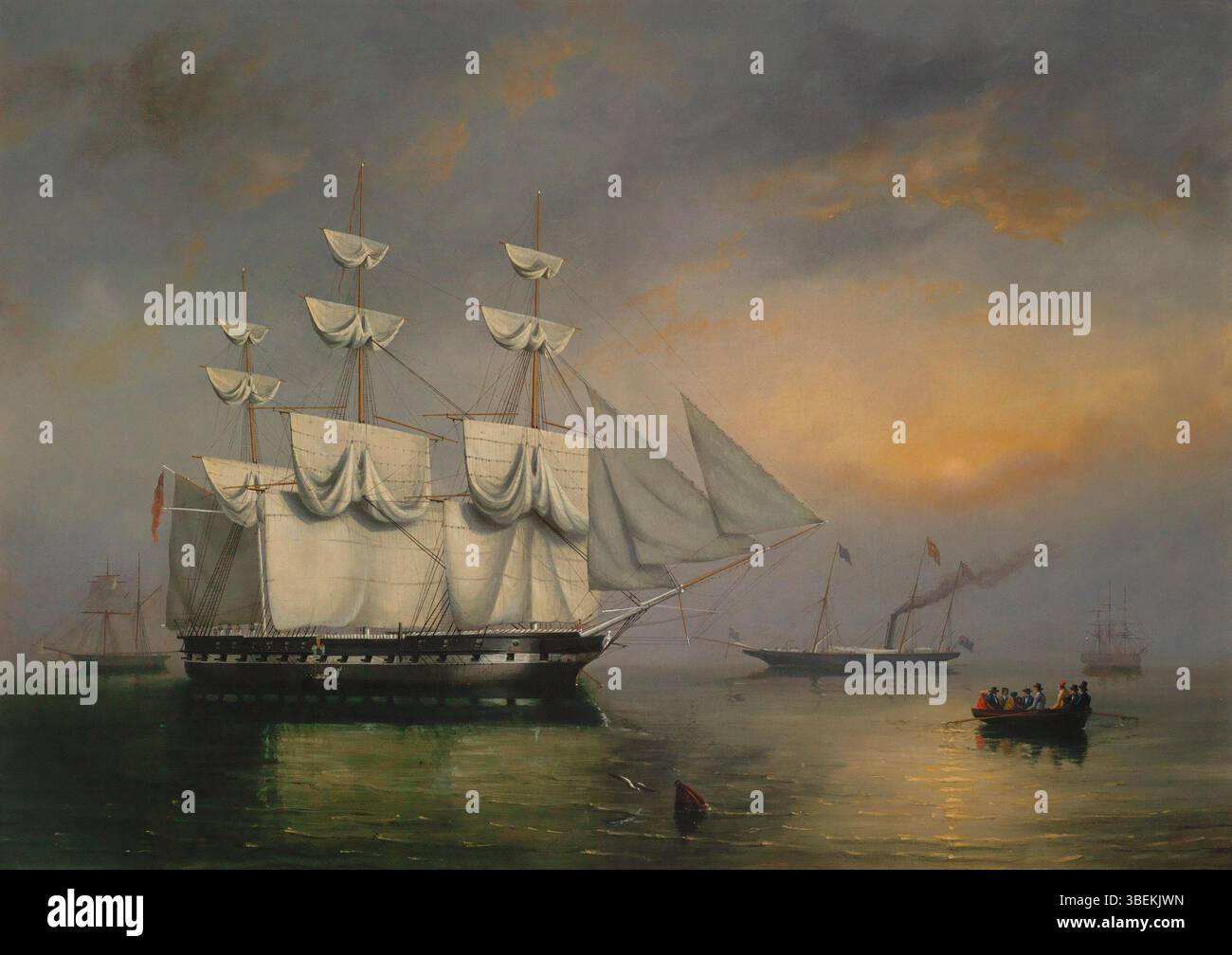 This 1852 painting by Philip John Ouless depicts the Royal Yacht Fairy carrying Queen Victoria ...