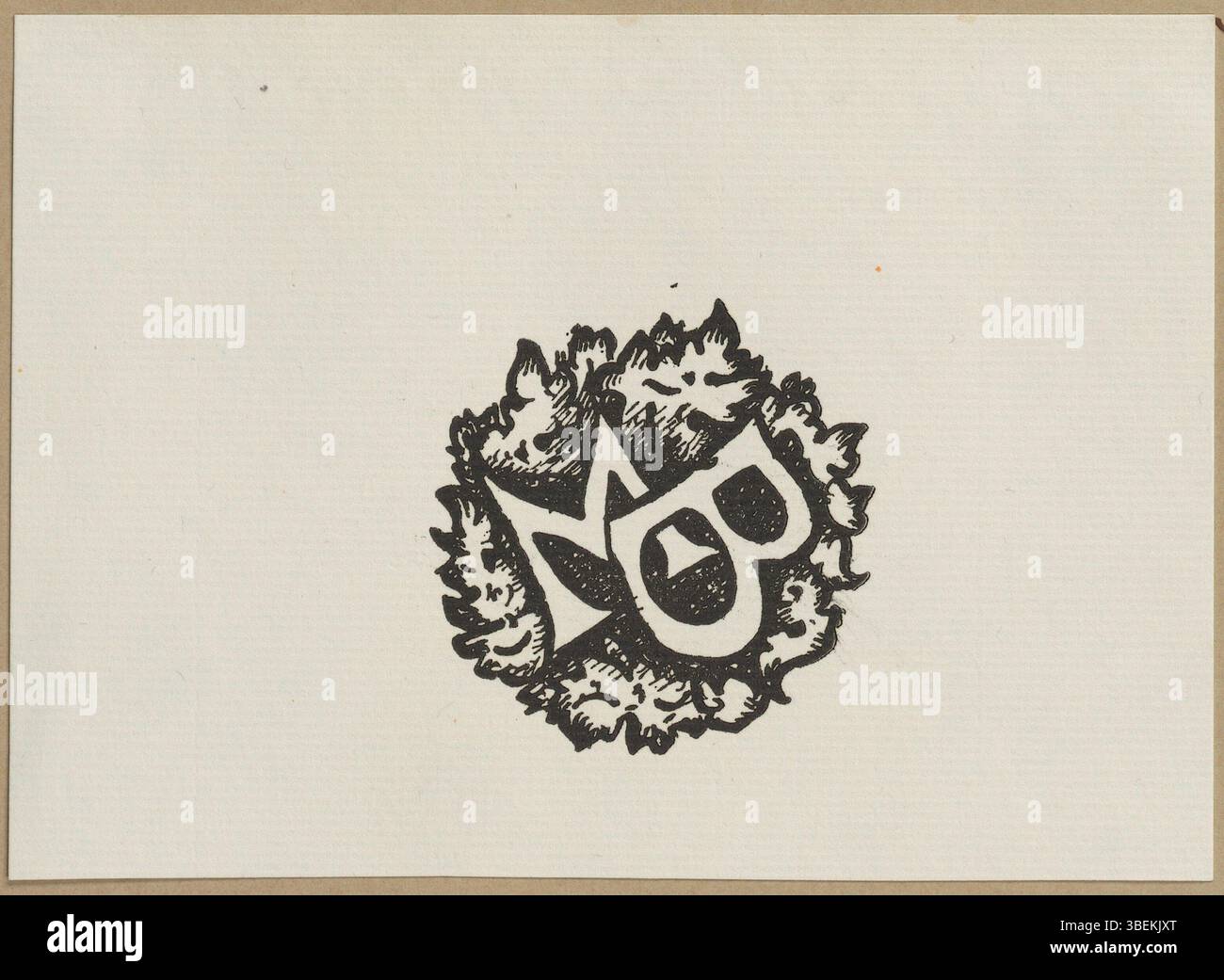 This ex libris, created by Danish artist Maria Bindesbøll in 1897, is a ...