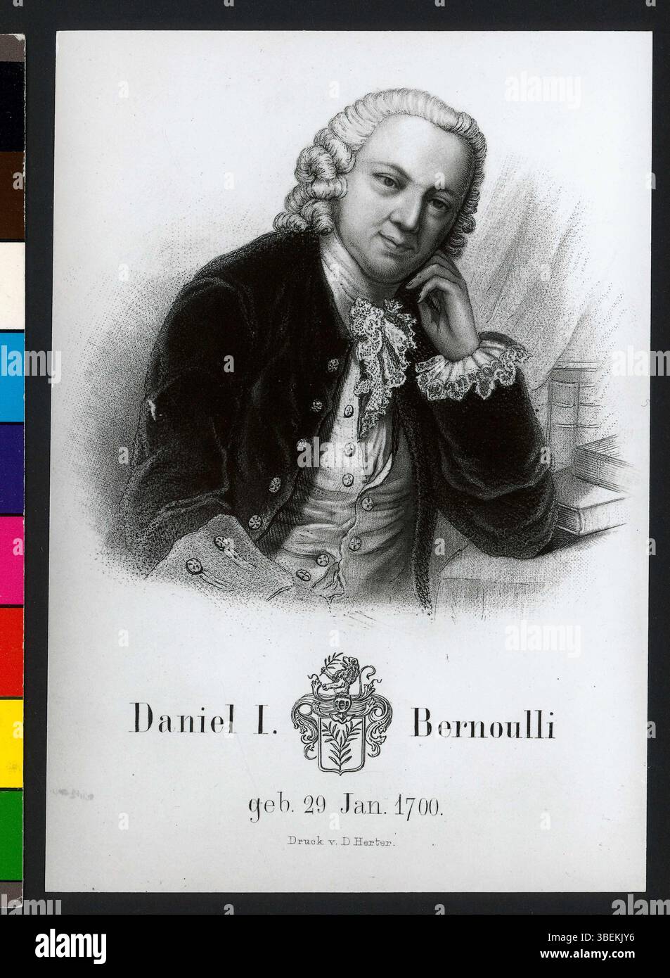 This steel engraving portrait of Daniel Bernoulli, created around 1860 by an unknown artist ...