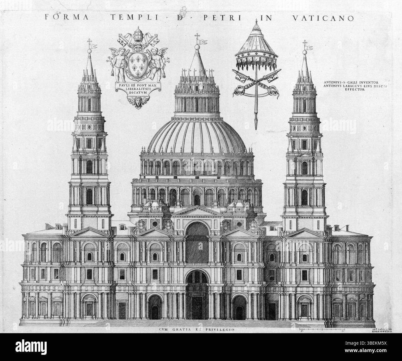 This 1548 engraving illustrates the design for the façade of St. Peter ...